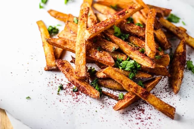 Sumac French Fries with Umami Ketchup and Sour Cream & Garlic Chive ...